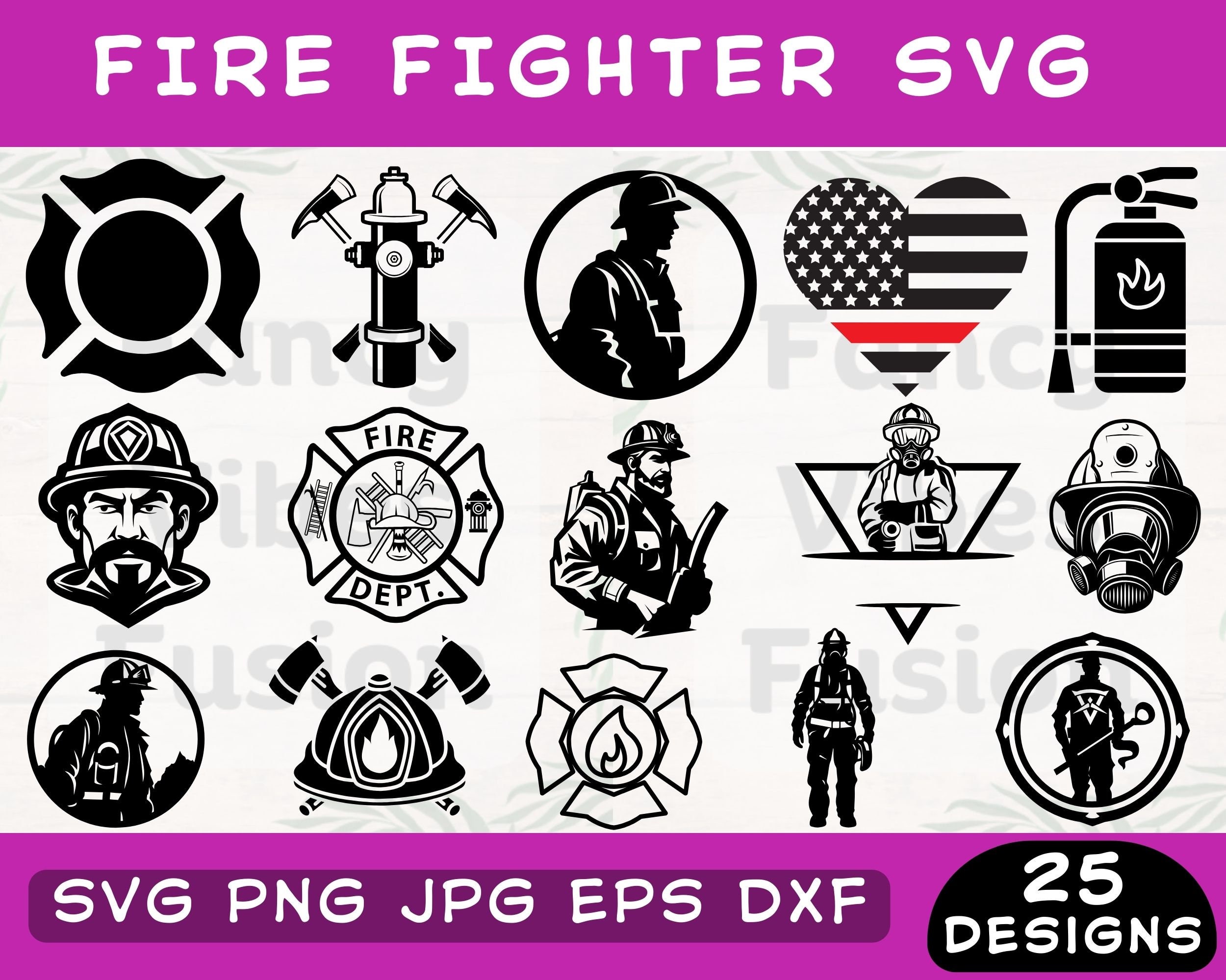 Fire Fighter Svg, Firefighter Svg Bundle, Firefighter Png, Fire ...