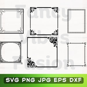 Floral Frame Border SVG Bundle: Decorative Ornament Elements (digital ...