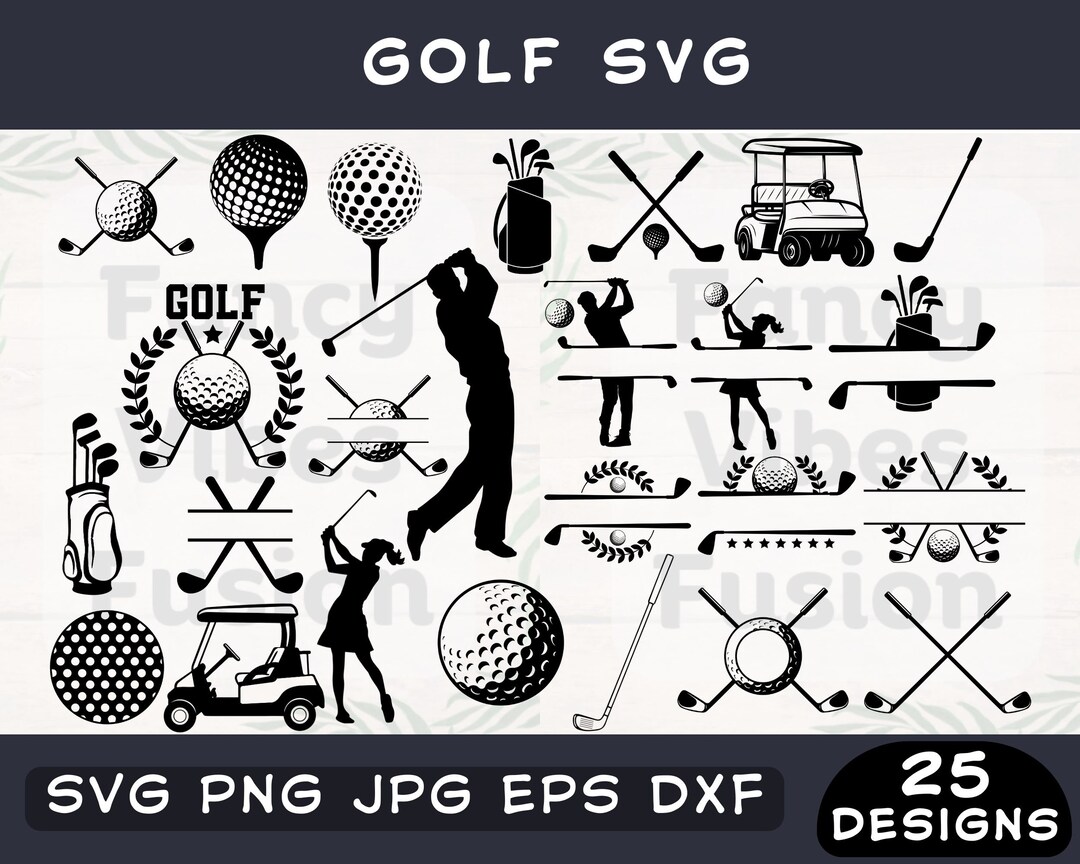 Golf Svg, Golf Svg Bundle, Golf Monogram Svg, Golf Ball Svg, Split ...