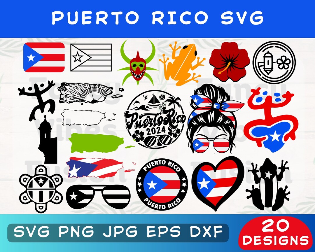 Puerto Rico Svg, Puerto Rico Svg Bundle, Puerto Rico Flag Svg, Puerto ...