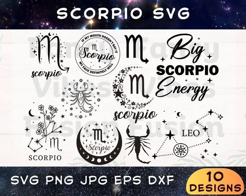 Scorpio Zodiac SVG Bundle: Astrology Sign Graphics (digital Download ...
