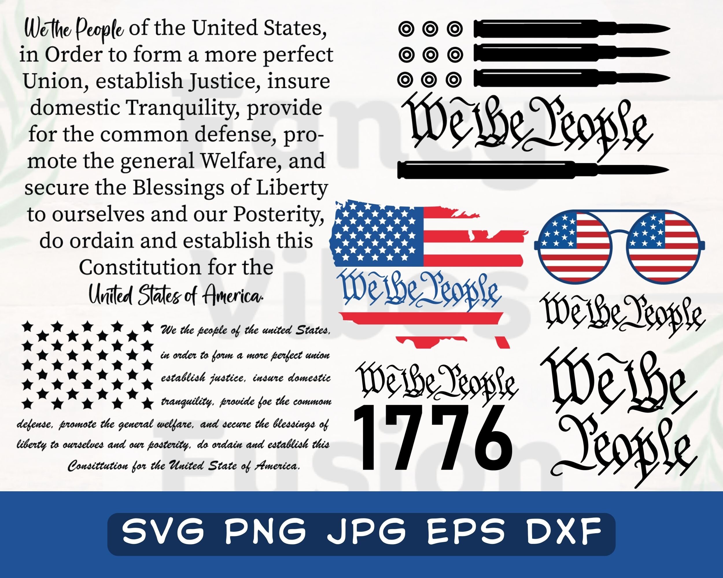 We the People SVG Bundle: Constitution, USA Flag (digital Downloads) - Etsy