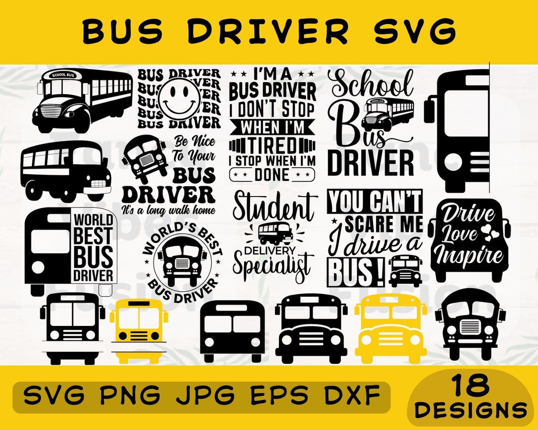 Bus Driver SVG: School Bus Designs, Split Monogram (digital Download ...