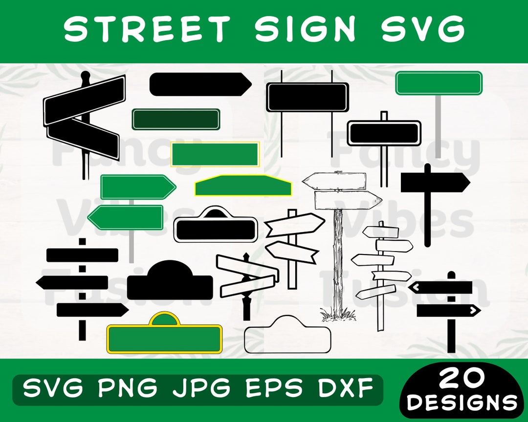 Street Sign Svg, Street Sign Svg Bundle, Street Name Sign Svg ...
