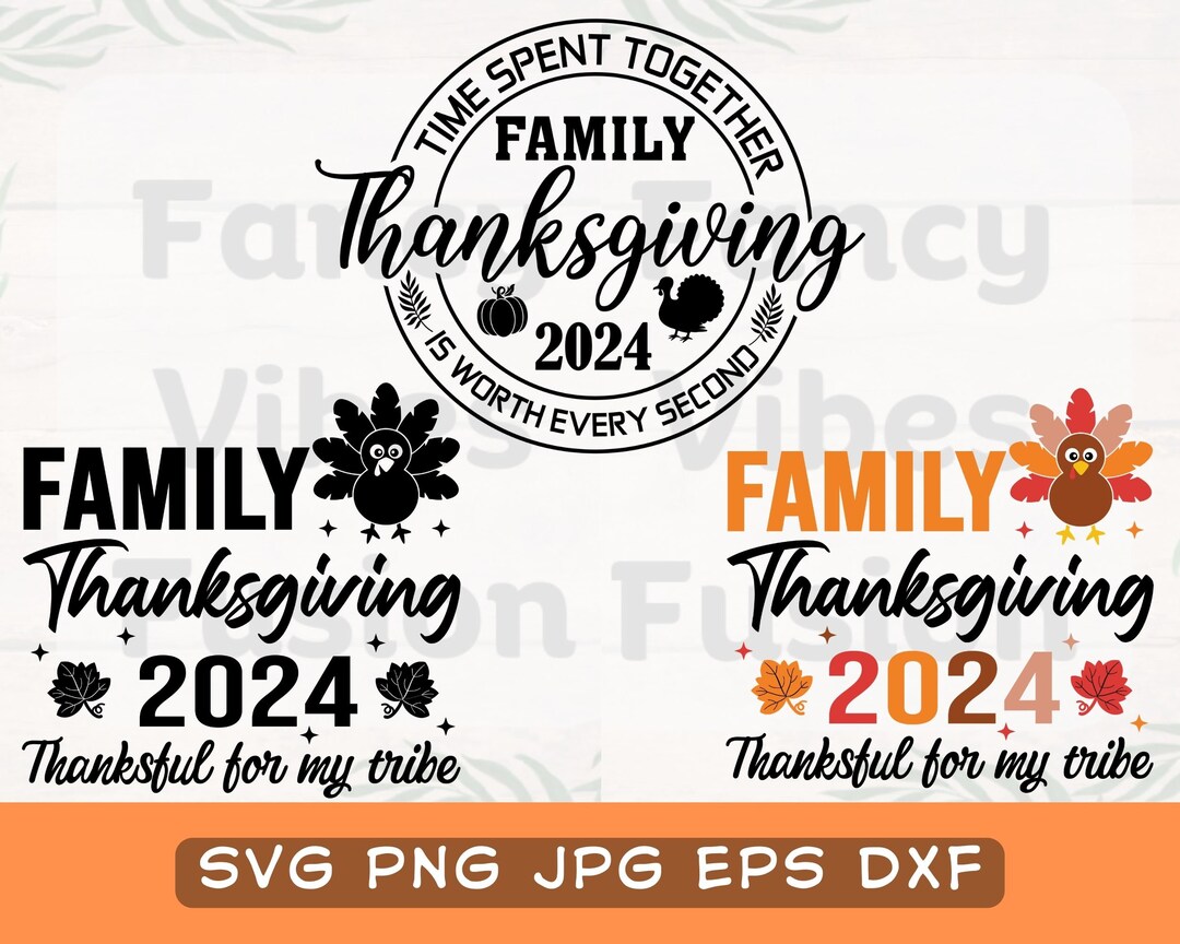 Family Thanksgiving 2024 SVG Bundle: Shirt & Decor Designs (digital ...