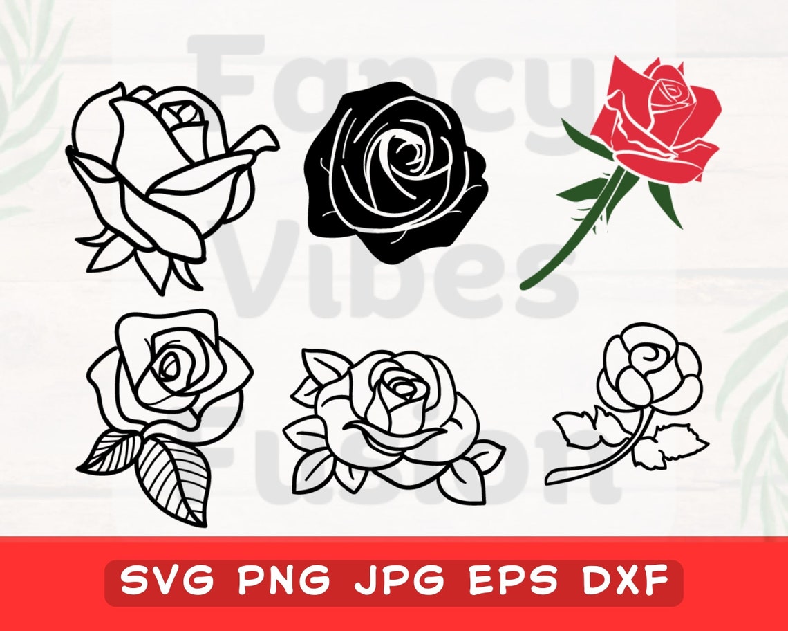 Rose Svg, Rose Svg Bundle, Roses Png, Rolled Rose Svg, Red Rose Svg ...