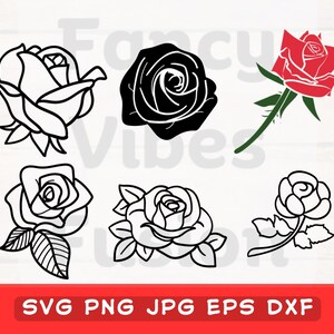 Rose Svg, Rose Svg Bundle, Roses Png, Rolled Rose Svg, Red Rose Svg ...