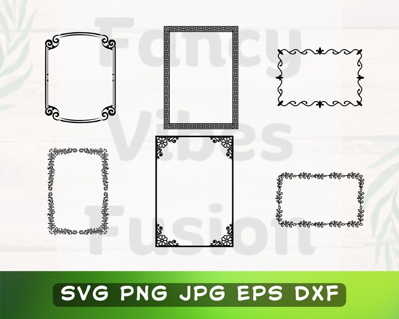 Floral Frame Border SVG Bundle: Decorative Ornament Elements (digital ...