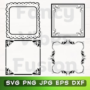 Floral Frame Border SVG Bundle: Decorative Ornament Elements (digital ...