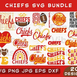 Chiefs SVG Bundle, Football Shirt Designs (digital Download) - Etsy