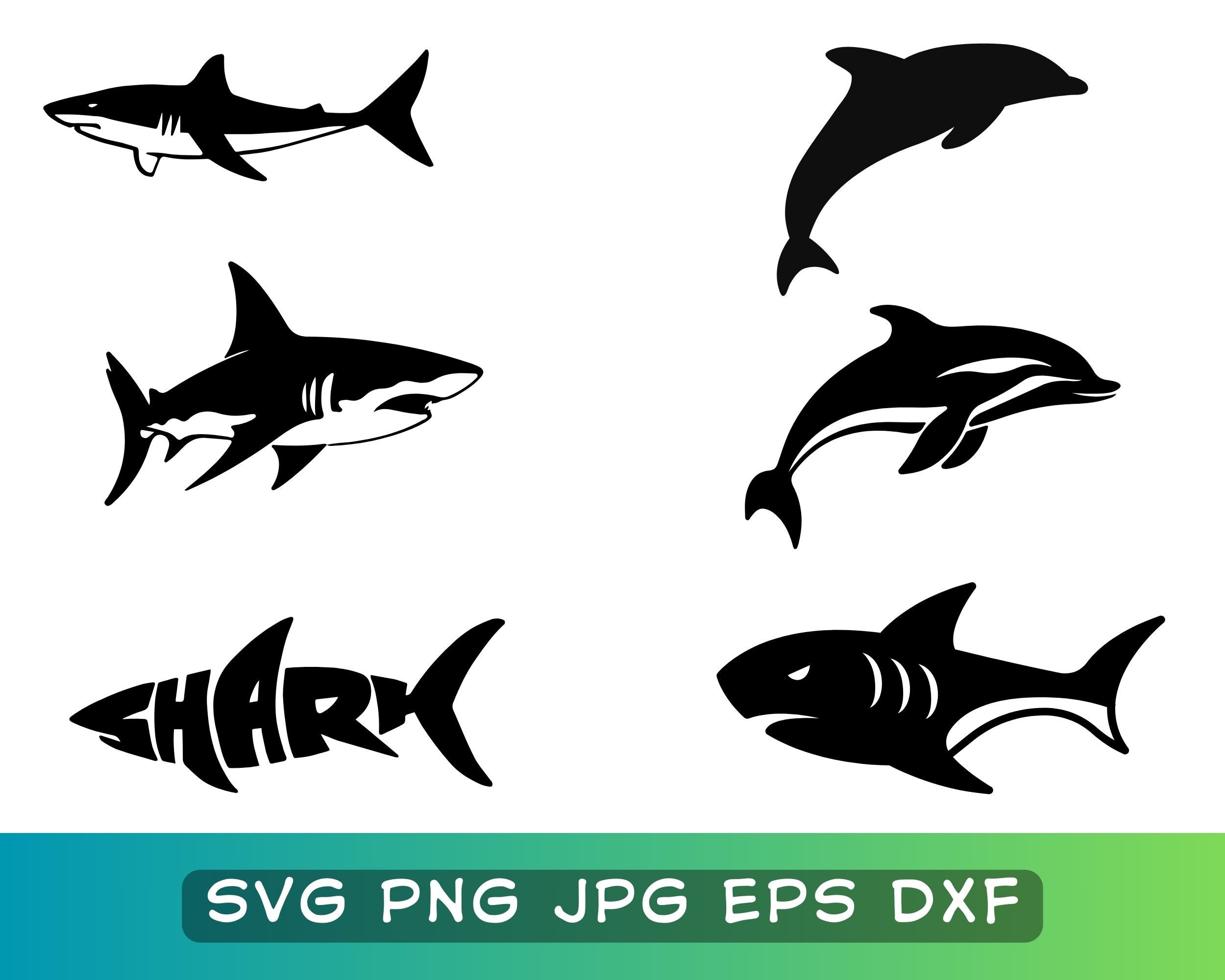 Shark SVG Bundle: Sea Animals Clipart, Cricut Cut Files (digital ...