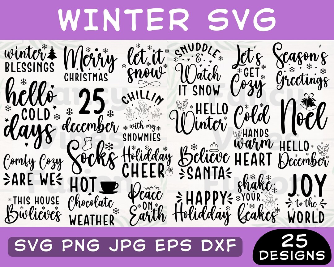 Welcome Winter Quotes, Winter Png, Christmas Svg, Happy Christmas Svg ...
