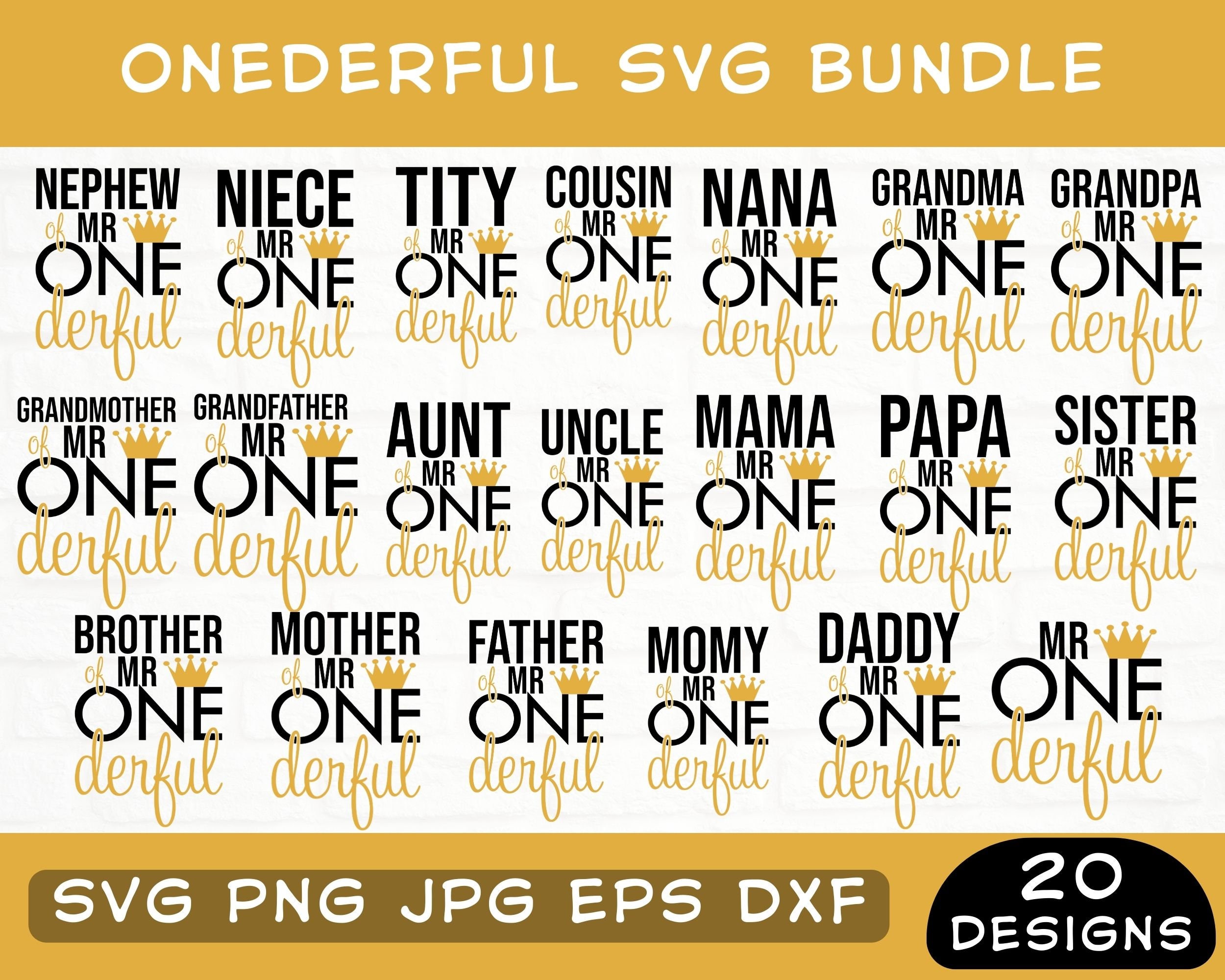 Mr Onederful Svg, Onederful Svg Bundle, Onederful Birthday, One Derful ...