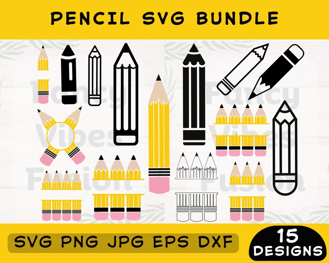Pencil SVG Bundle: Back to School Clipart (digital Download) - Etsy