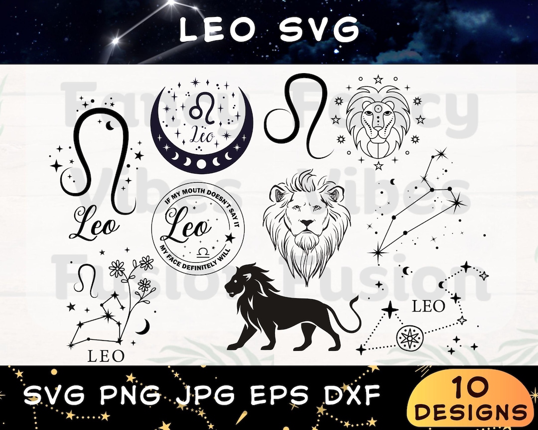 Leo Zodiac SVG Bundle: Astrology Sign Designs (digital Download) - Etsy