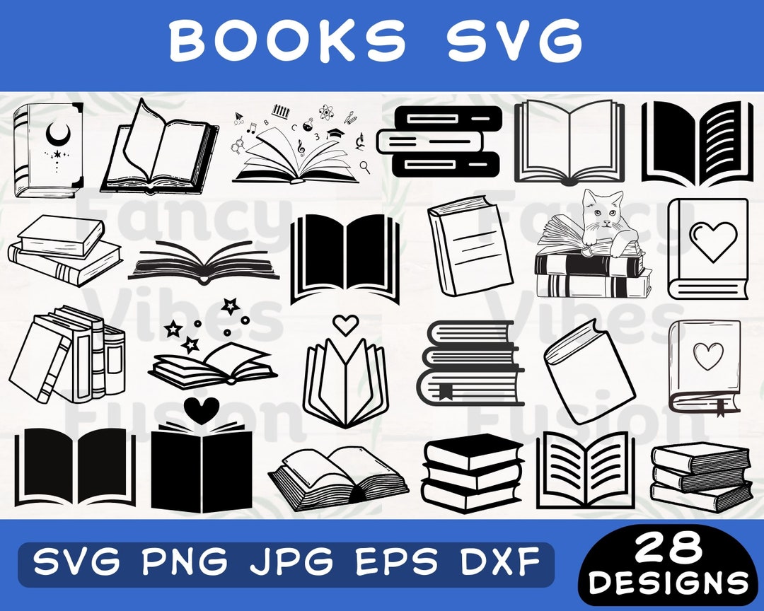 Books Svg, Book Pages Png Bundle, Book Lover Svg, Reading Svg, Library ...