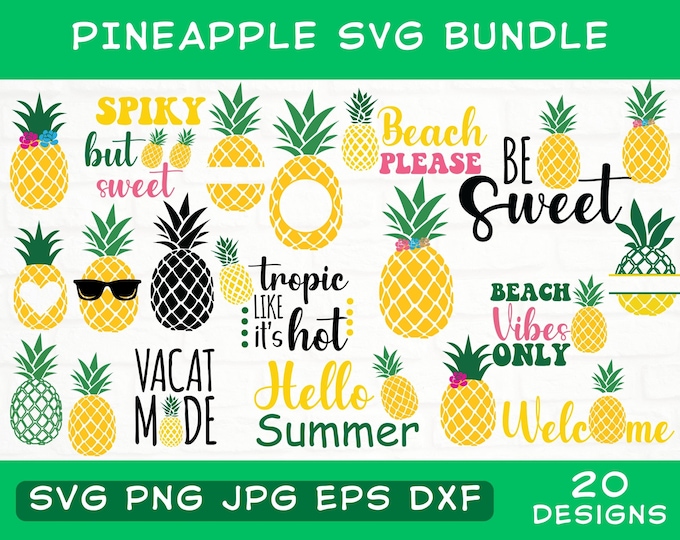Pineapple Svg, Pineapple Svg Bundle Files, Pineapple Monogram Frame ...