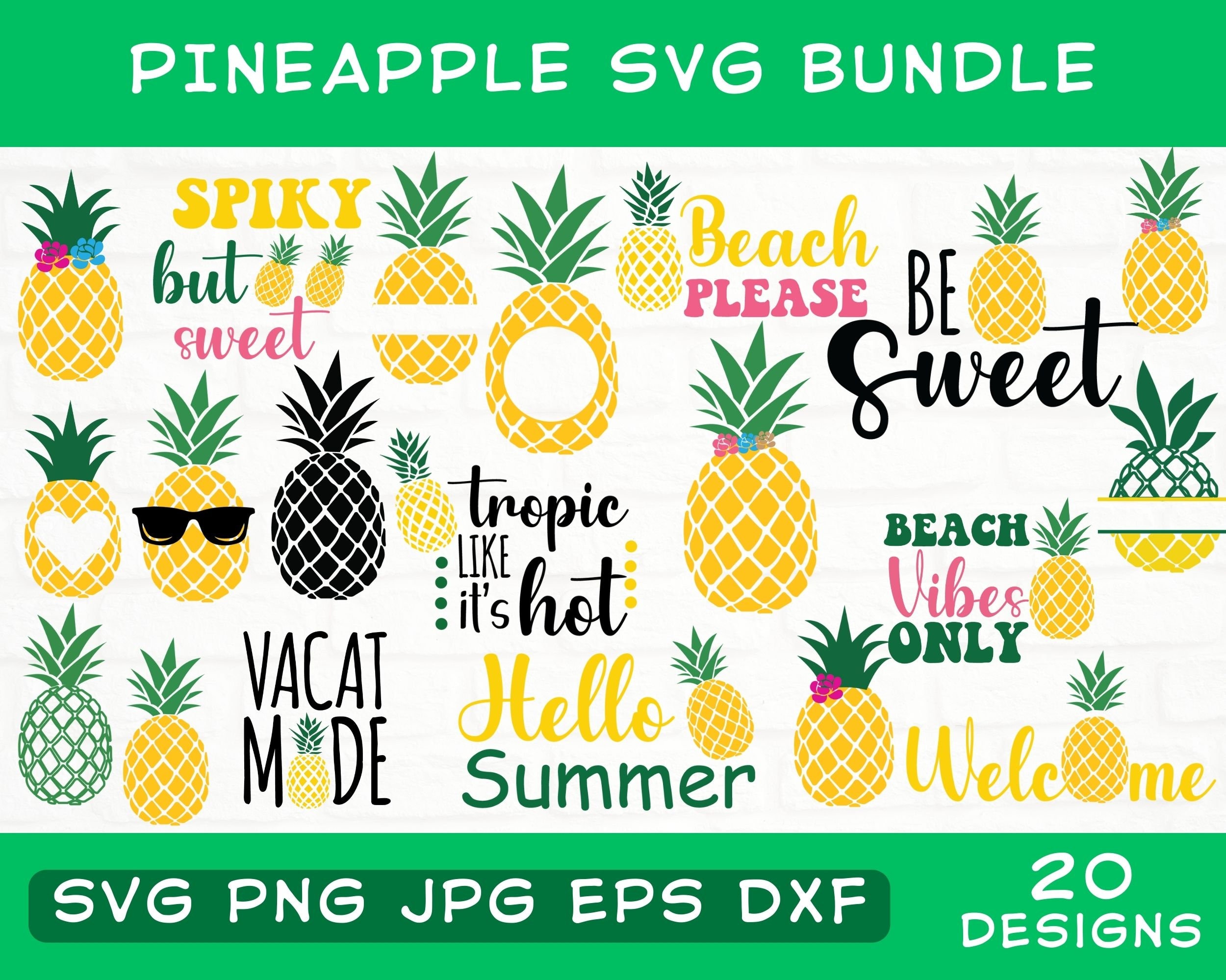 Pineapple Svg, Pineapple Svg Bundle Files, Pineapple Monogram Frame ...