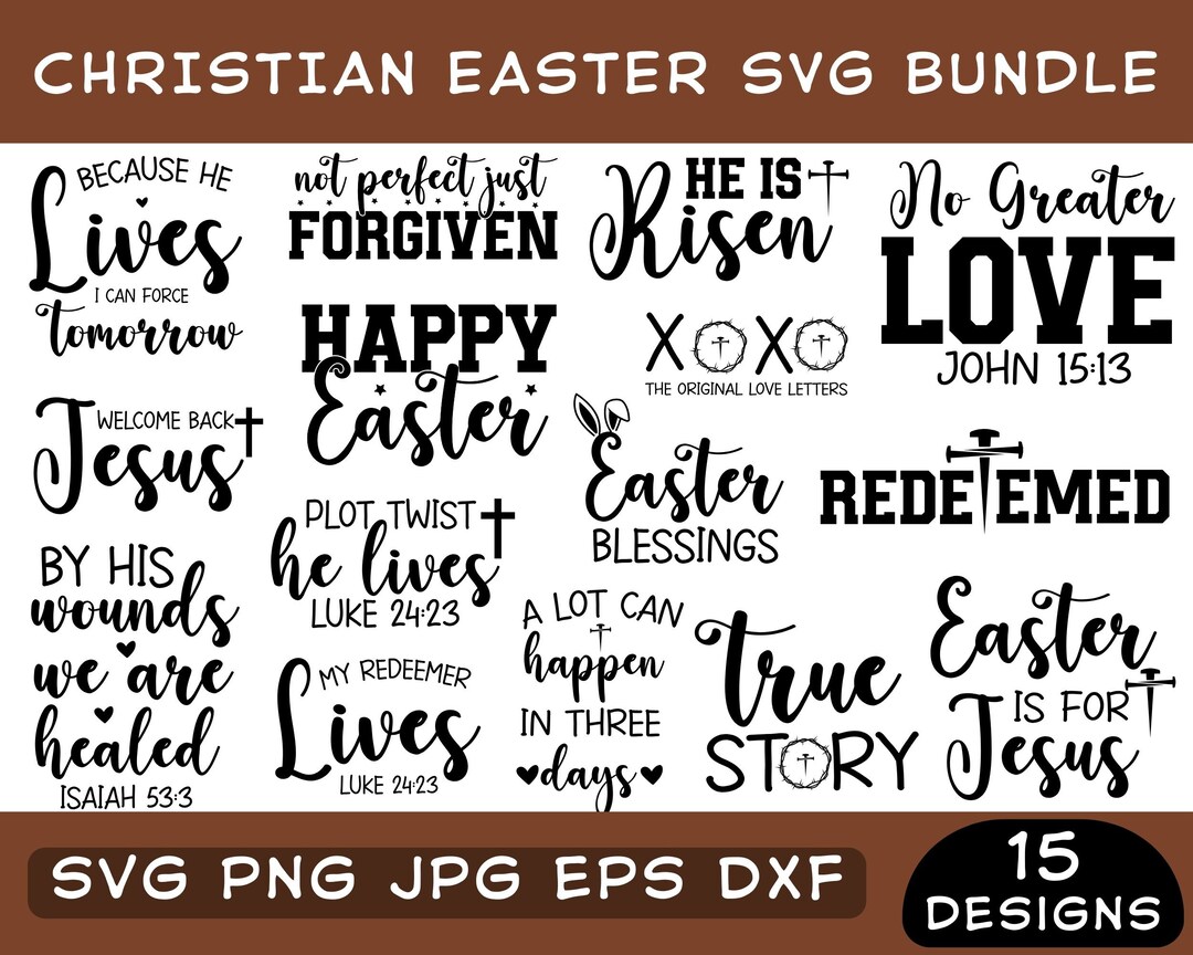 Christian Easter Svg Bundle, Easter Christian Png, Christian Svg ...