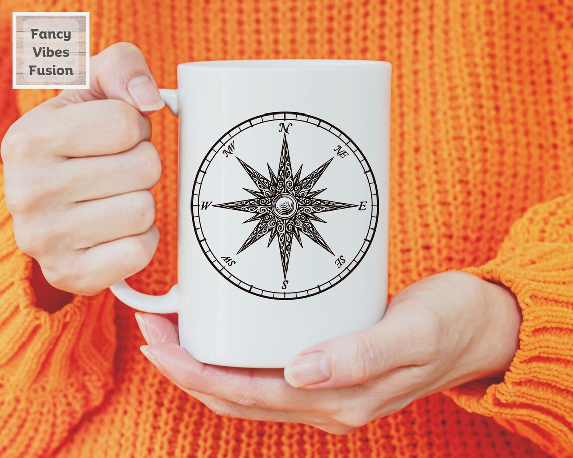 Compass Svg, Anchor Svg, Engraved Compass, Cruise Svg, , Compass Rose ...