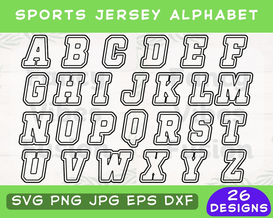 Sports Alphabet Svg, Jersey Font Svg, Sports Font Png, Jersey Alphabet ...