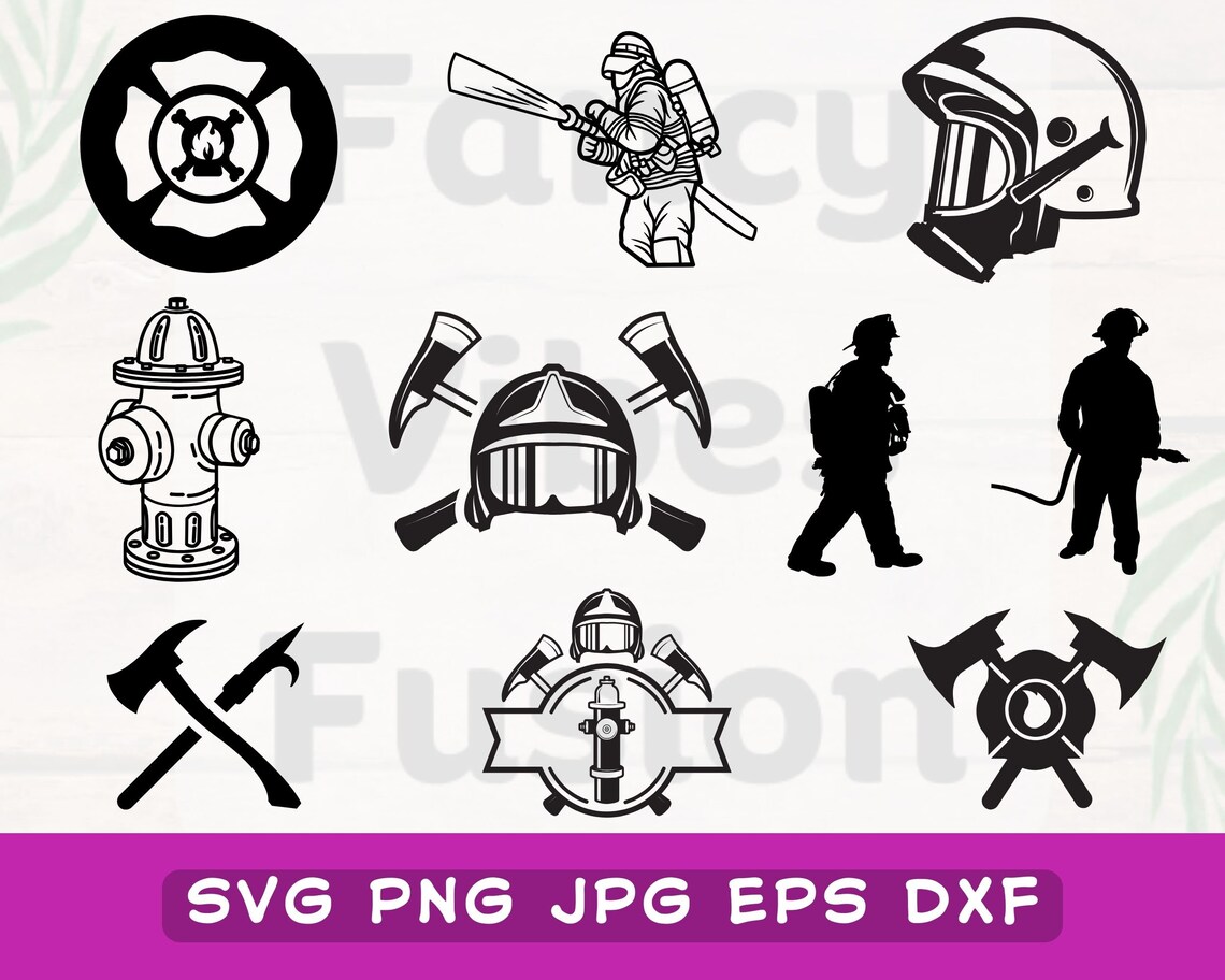 Fire Fighter Svg, Firefighter Svg Bundle, Firefighter Png, Fire ...