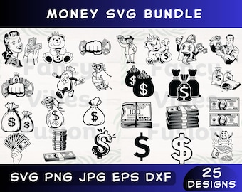 Money Svg, Money Png, Wallet Svg, Money SVG Bundle, Money Bag Svg ...