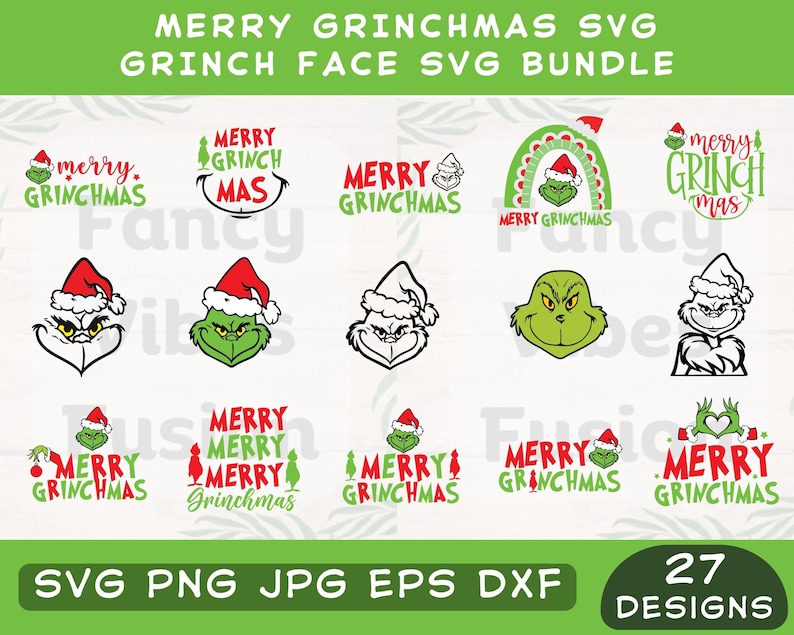 Merry Grinchmas Svg Bundle, Christmas Svg, Merry Grinchmas Svg ...