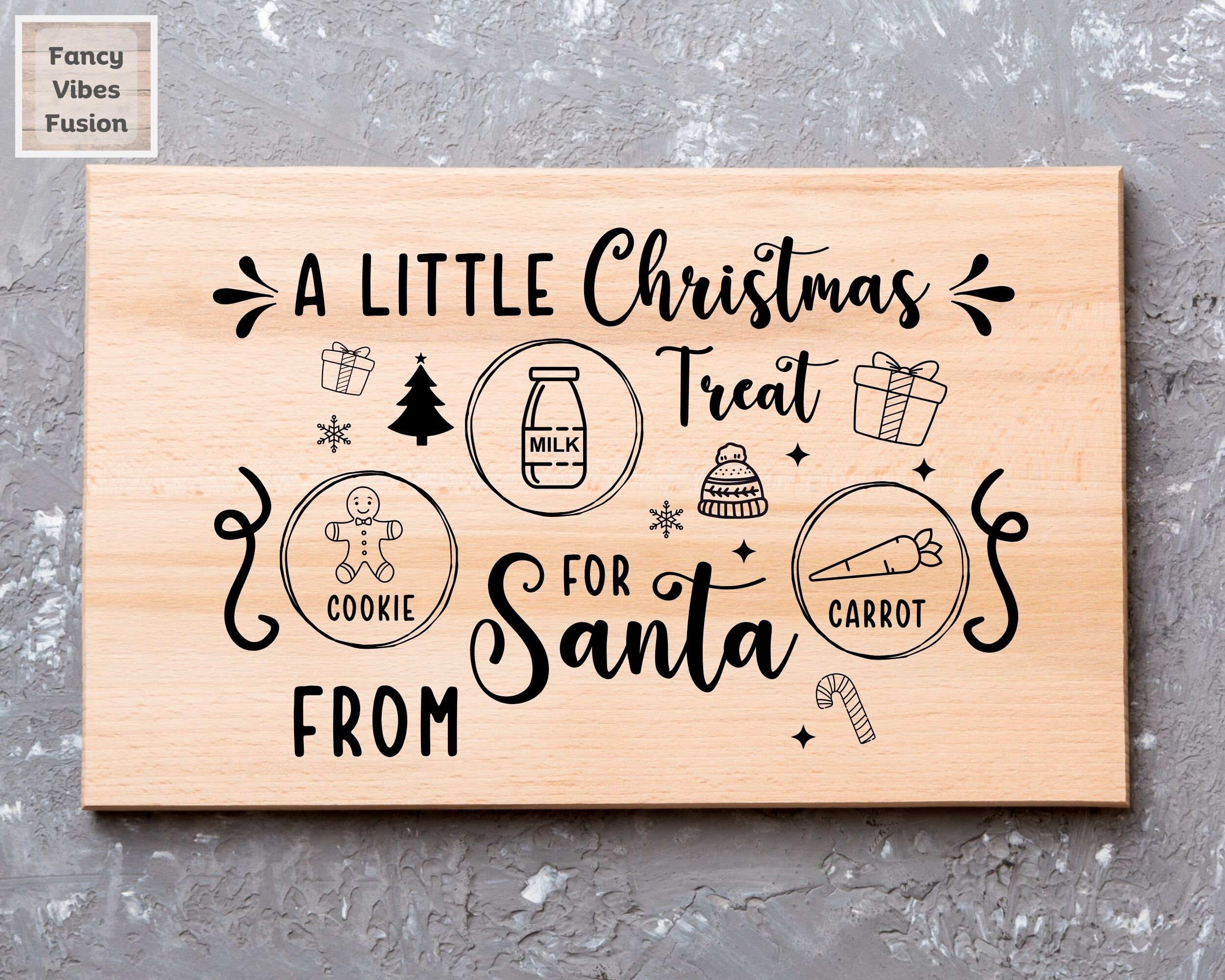 Santa Tray SVG Bundle: Christmas Milk & Cookies Plate (digital Download ...
