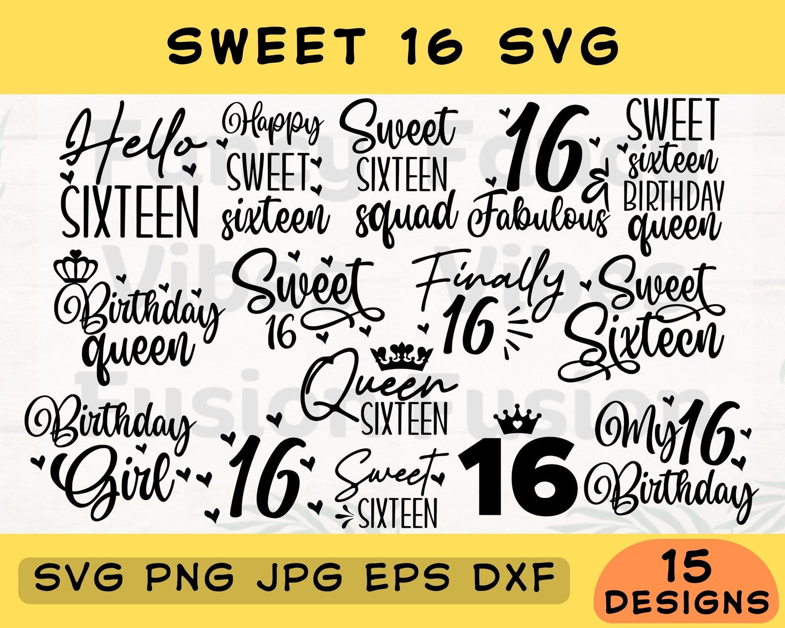 Sweet 16 Svg, Sweet Sixteen Svg, 16th Birthday Svg, Sweet 16 Invitation ...