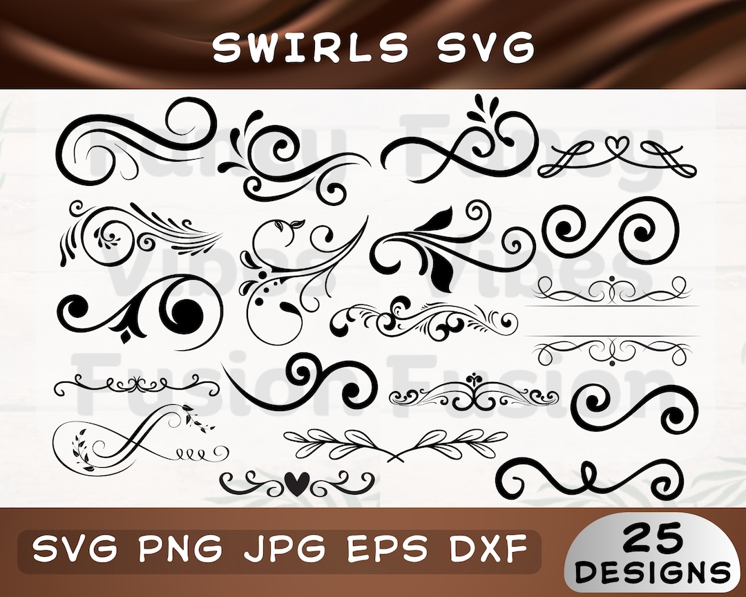 Swirl Svg, Swirls Svg, Swirl Clipart, Swirl Heart Svg, Flourish Svg ...