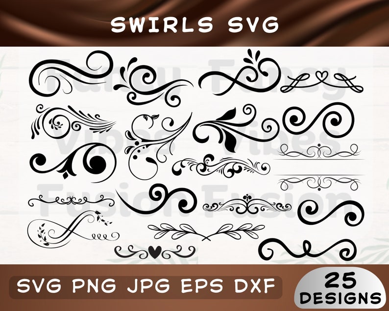 Swirl Svg, Swirls Svg, Swirl Clipart, Swirl Heart Svg, Flourish Svg ...