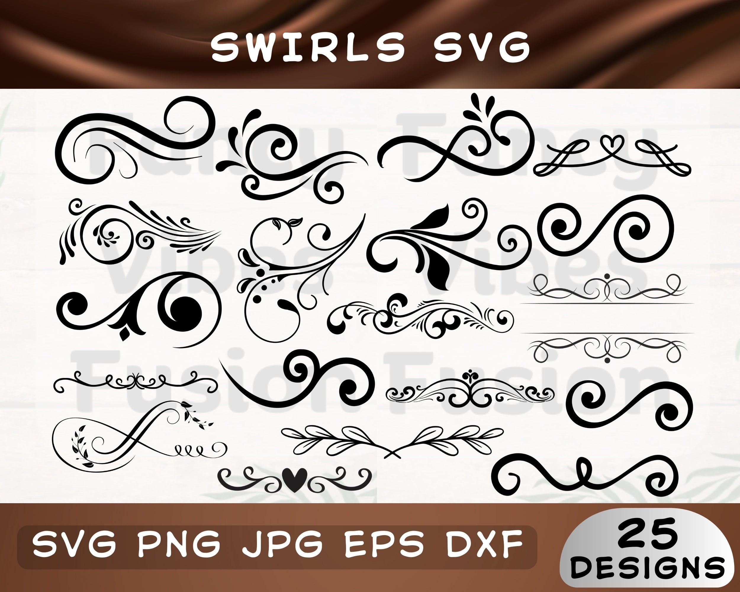 Swirl Svg, Swirls Svg, Swirl Clipart, Swirl Heart Svg, Flourish Svg ...