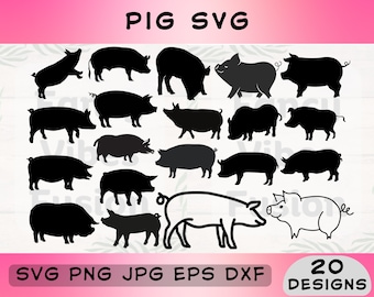 Bundle SVG de cochon, cochon PNG, Clipart cochon, cochon SVG coupe ...