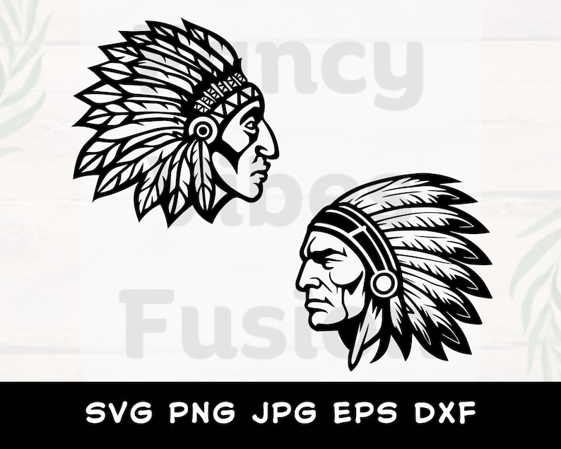 Indian Chief SVG: Native American Warrior Clipart (digital Files) - Etsy