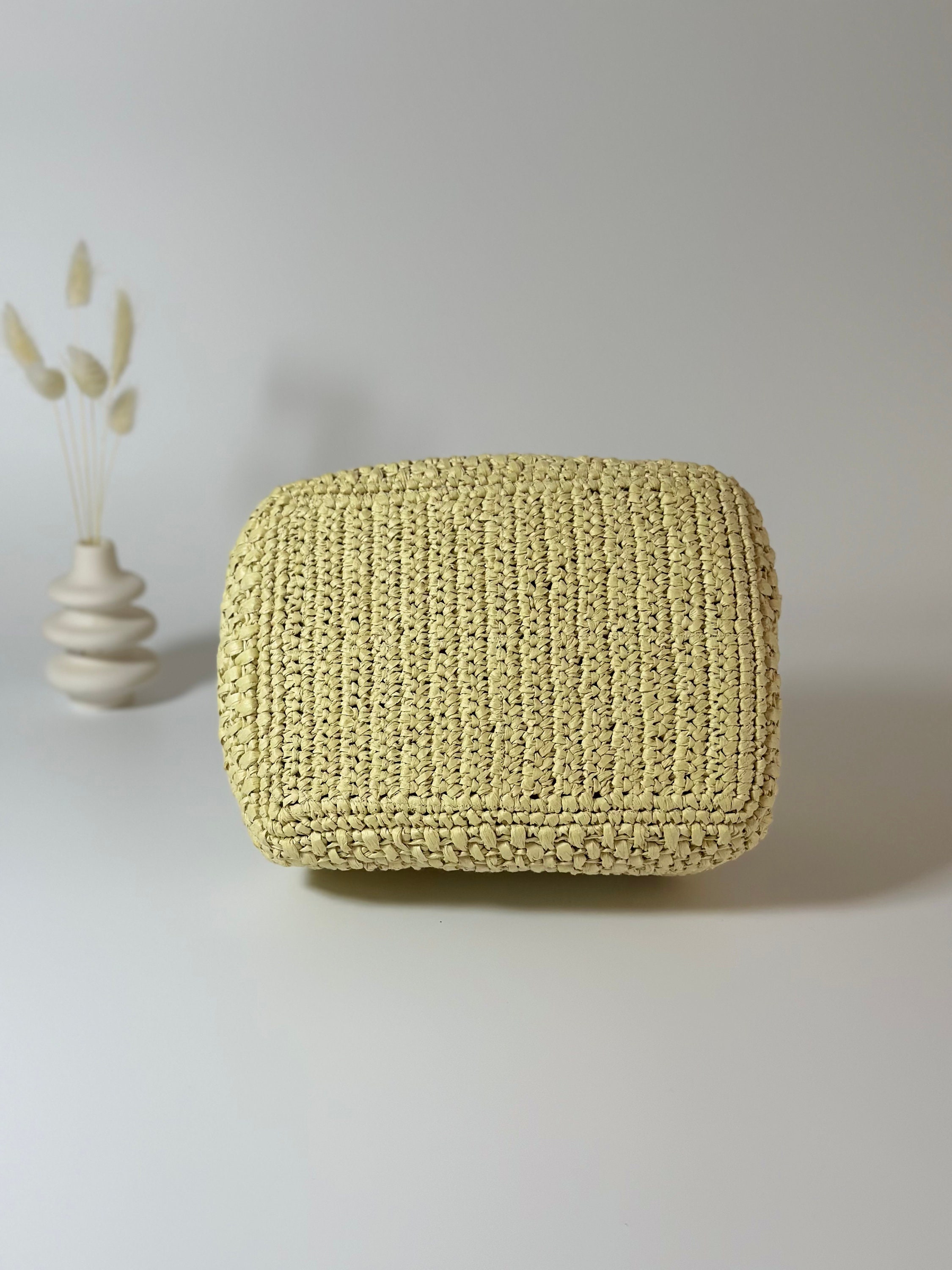 Handmade Raffia Clutch Bag,crochet Straw Big Purse,summer Raffia Pouch ...