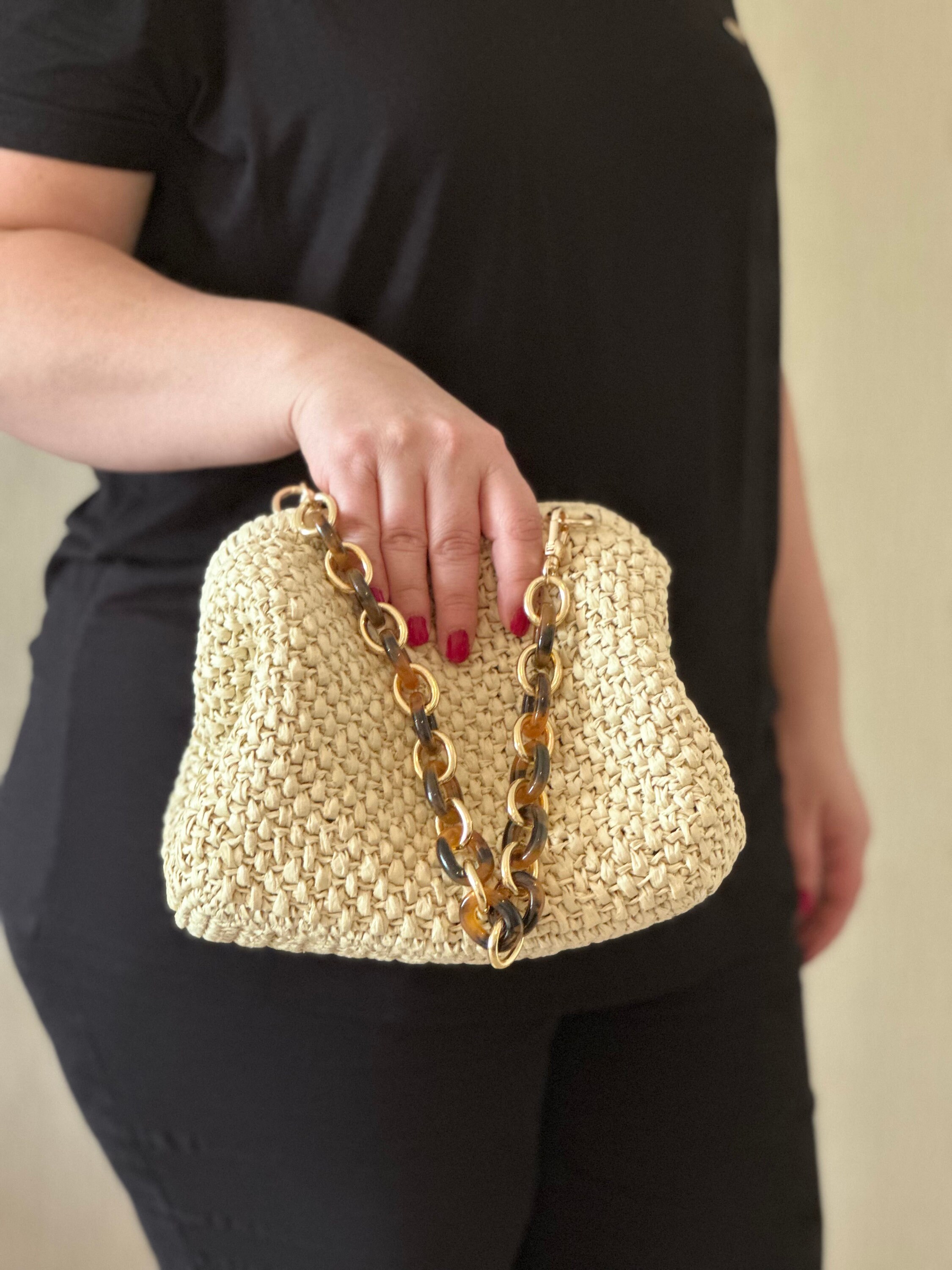 Handmade Raffia Clutch Bag,crochet Straw Big Purse,summer Raffia Pouch ...