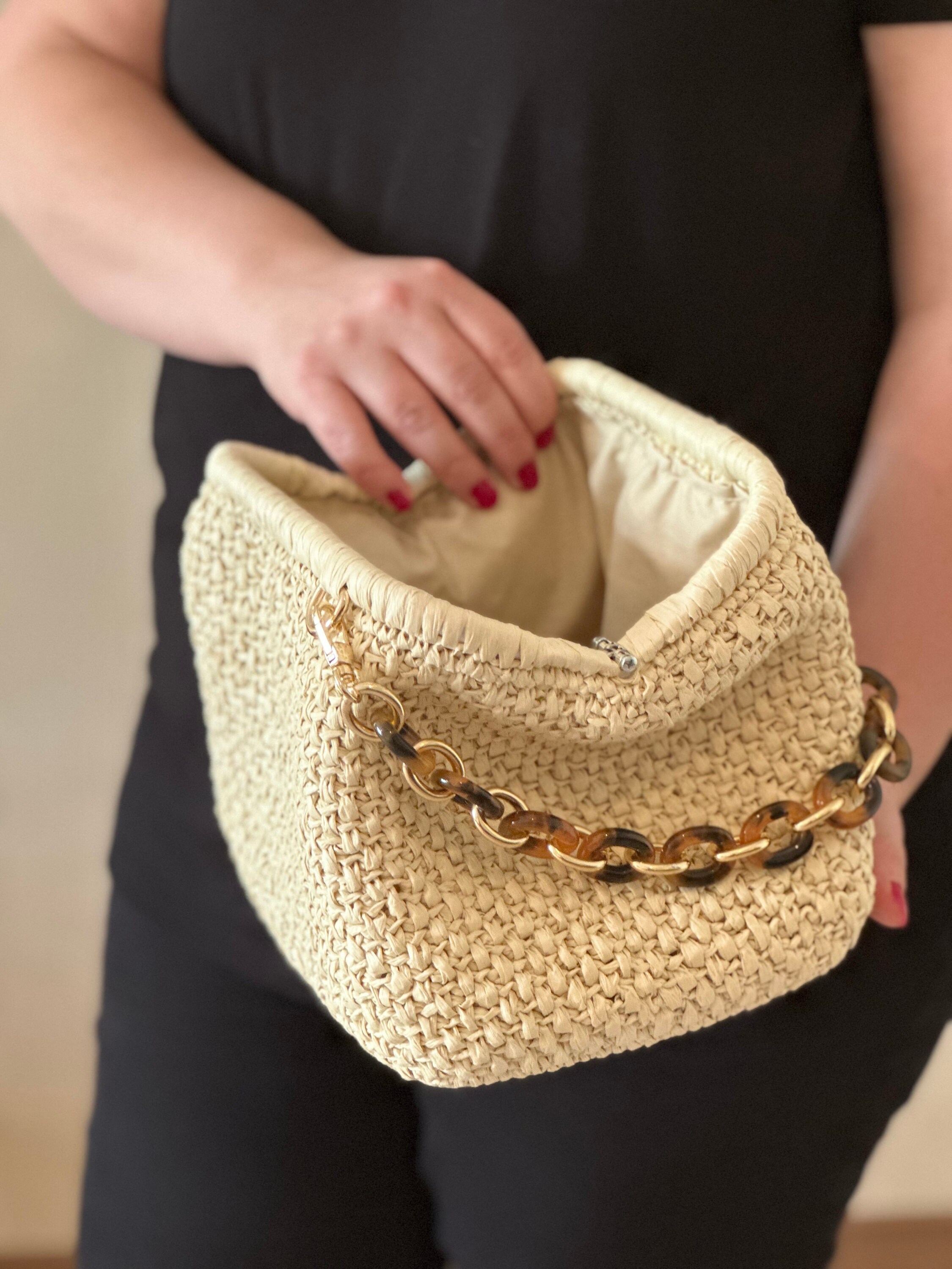 Handmade Raffia Clutch Bag,crochet Straw Big Purse,summer Raffia Pouch ...