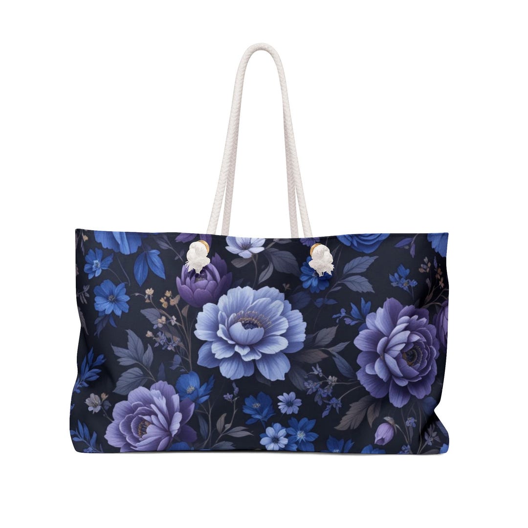 Floral Weekender Bag, Elegant Tote for Travel, Beach, Gym, Overnight ...