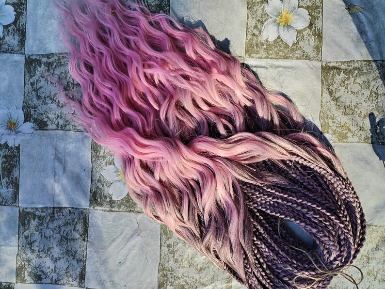 Hair Extension Braids, Long Hair Pink Double Ended Soft Kanekalon Hair ...