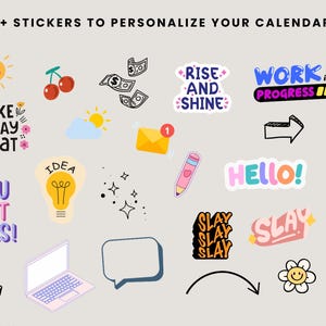 Onenote Calendar 2026 Template, Monthly Planner, 100+ Stickers (digital ...