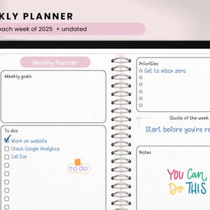 Onenote Planner 2025, Undated, Onenote Template, Onenote Calendar ...