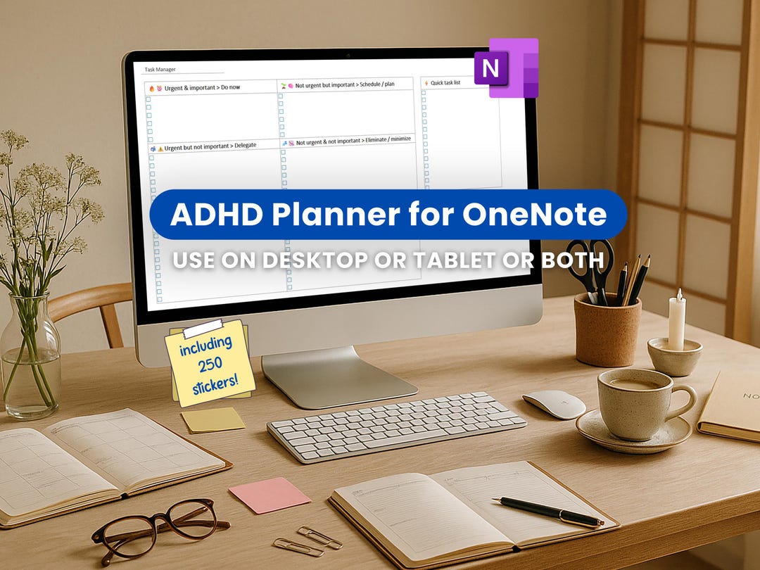 ADHD Planner for Onenote, Onenote Template | Daily, Weekly, Pomodoro ...
