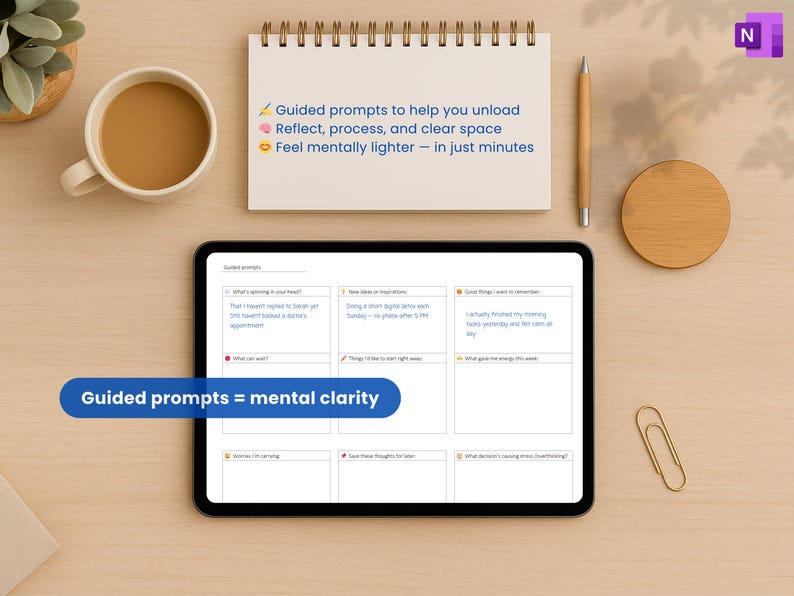 Onenote ADHD Planner Template, Daily Planner, Weekly Overview, Brain ...