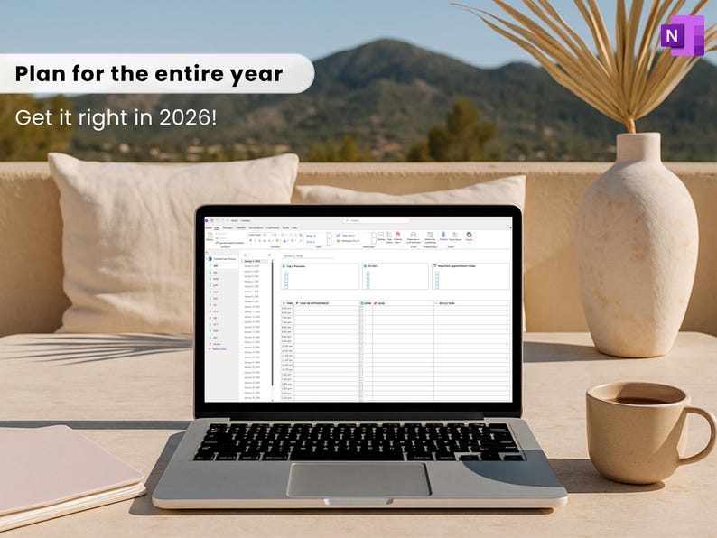 Onenote 2026 Daily Planner Template, Incl Digital Stickers - Etsy