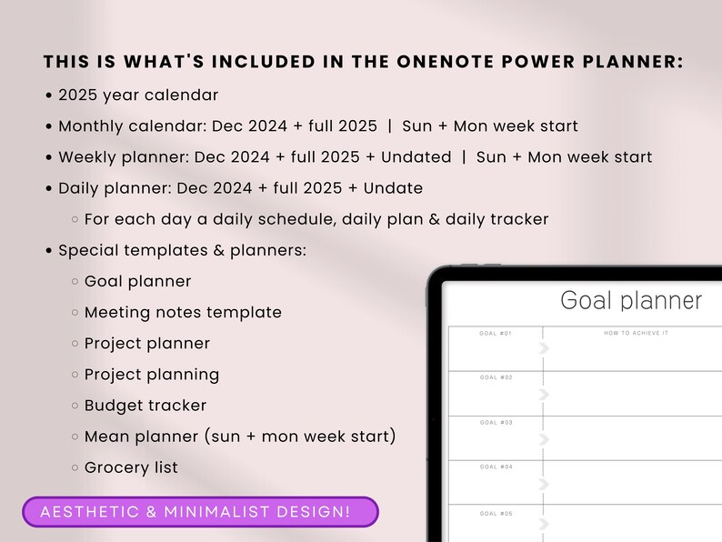 Onenote Planner 2025, Undated Templates, Trackers (digital Planner ...