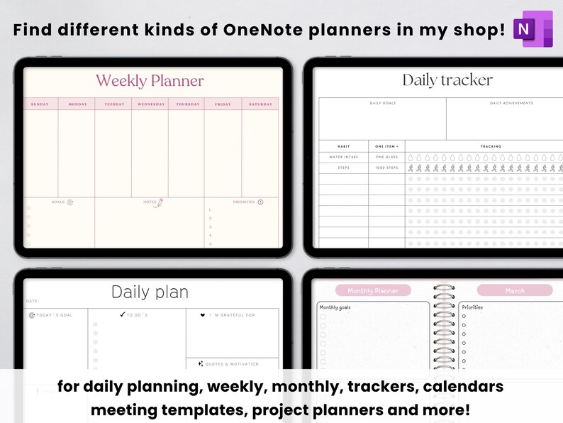Onenote Calendar 2025 Template With Stickers (digital Download) - Etsy