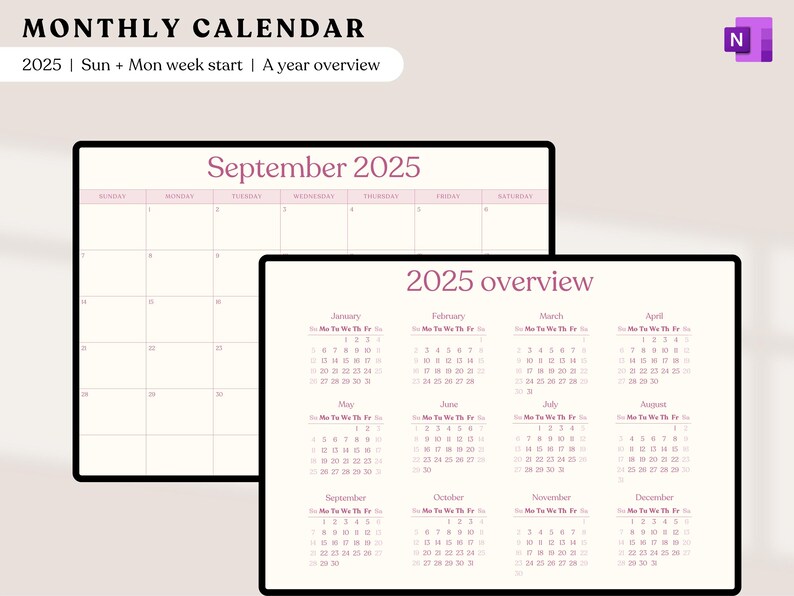 Onenote Planner 2025 + Undated, Onenote Template, Onenote Calendar ...