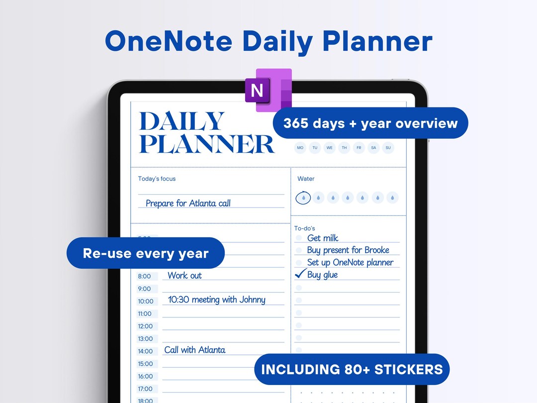 Onenote Planner, Daily Planner, Onenote Template, Onenote 2025 Calendar ...