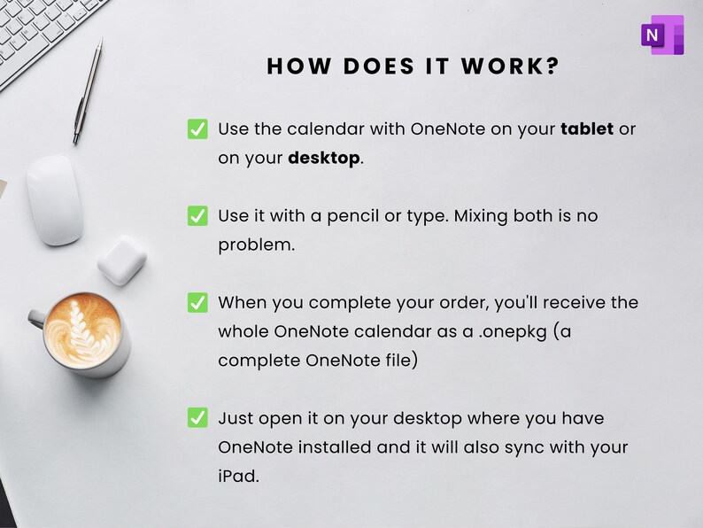 Onenote Calendar 2026 Template, Monthly Planner, 100+ Stickers (digital ...